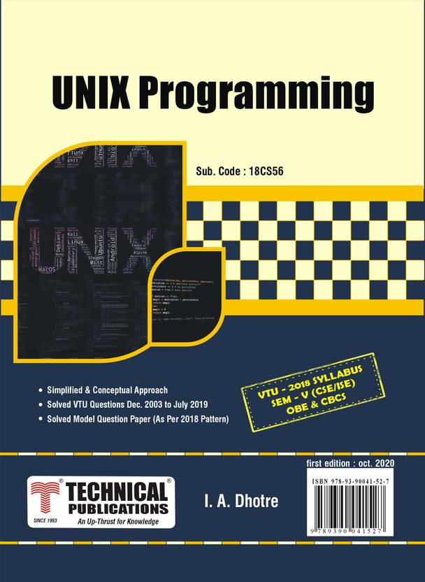 Unix Programming For Be Vtu Course 18 Obe And Cbcs V Cse 18cs56 Buy Unix Programming For Be