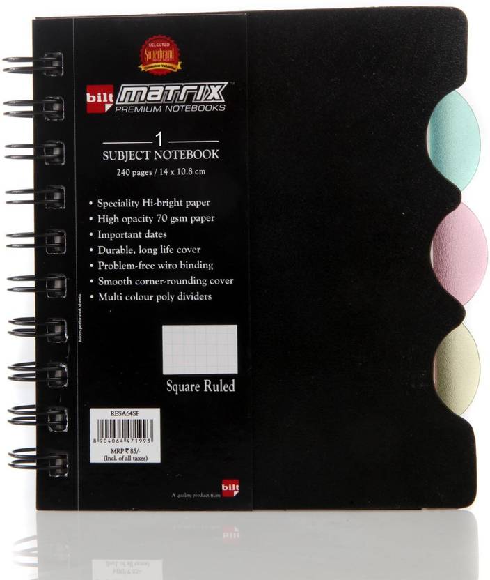 bilt Matrix Single Subject A6 Note Book Square Ruled 240 Pages Price in ...