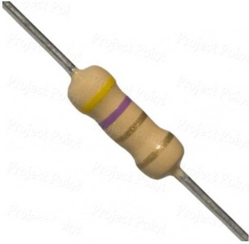 EMERGING TECHNOLOGIES 50 PCS 4.7 OHM 1W CARBON FILM RESISTOR 4R7 Fixed ...