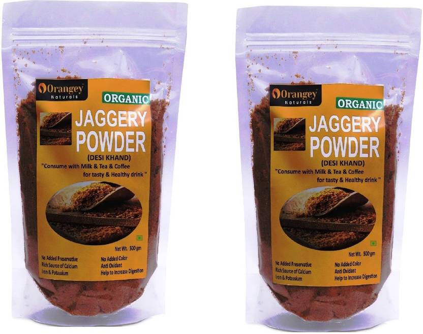Orangey Naturals Organic Pure Jaggery Powder, Desi Khand, 500 gm X 2 ...