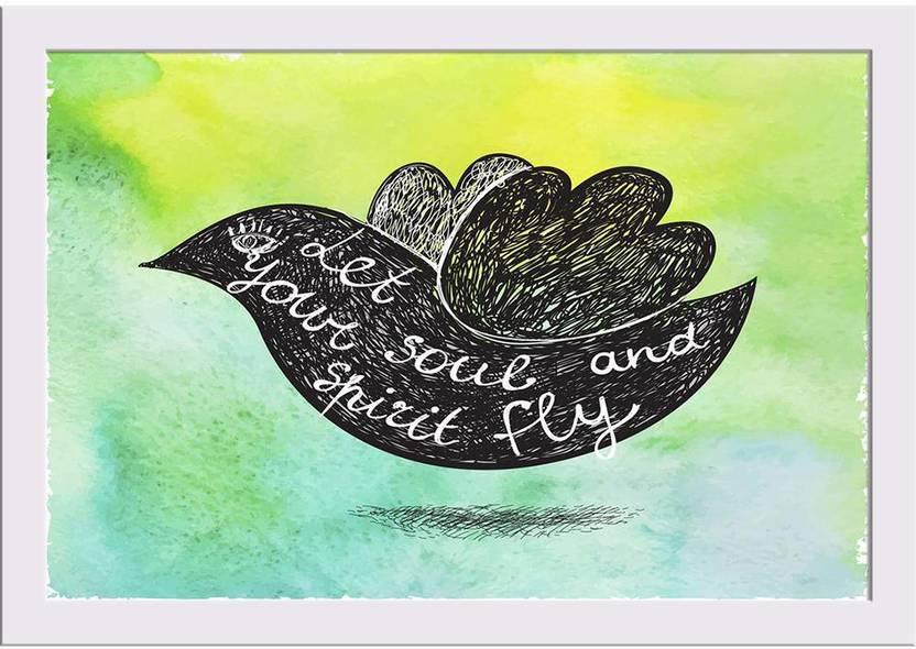Let Your Soul & Spirit Fly Paper Poster White Frame | Top Acrylic Glass ...