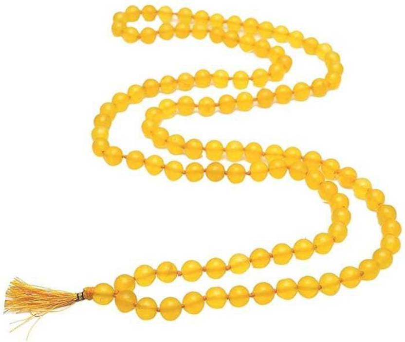 DEVAMA THE DIVINE Original Yellow Agate Hakik Mala Agate Stone Chain ...