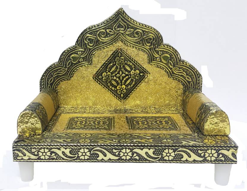 KRISHNA RAJWADI GOLDEN ( 6" X 4" ) GANESH JI SINHASAN , Laddu Gopal Sinhasan Bal Gopal Singhasan ...