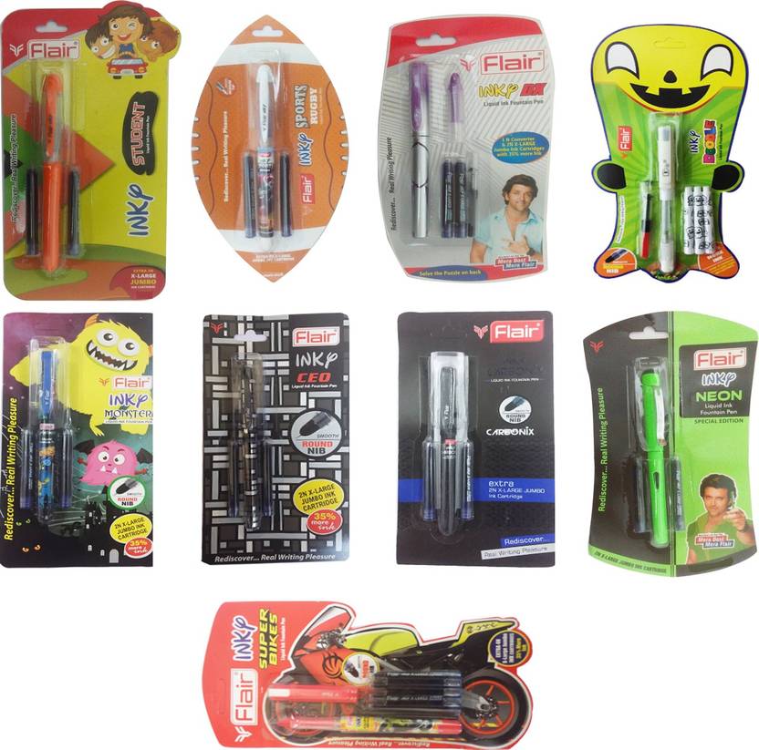 FLAIR 1 FLAIR INKY DOODLE LIQUID FOUNTAIN PEN + 1 FLAIR INKY NEON ...