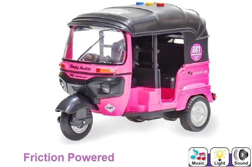 Varni Bajaj CNG Auto Rickshaw with Light and Sound Ola and Pink Auto ...