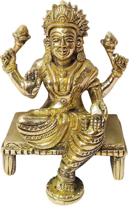 Vinayakmoorti Laxmi Mata Murti Sitting Base Shree Laxmi Statue Brass