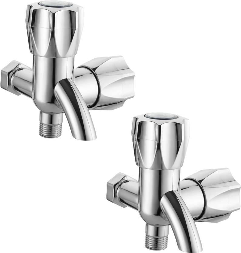 Axtry M43CP_2 Pack of 2 ABS Plastic Water Tap/2 Way Tap/2 Way Bib Tap ...