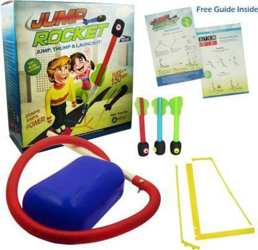 JOYKART Jump Rocket Stomp Launcher & 3 Foam Tipped Rockets with Sound ...