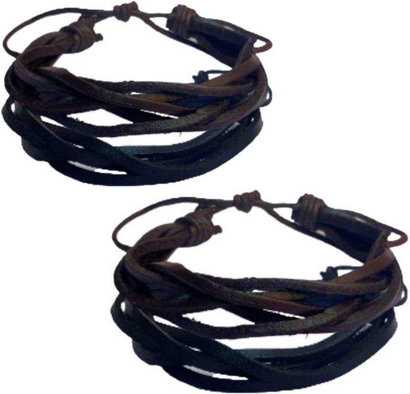DEE GEE Leather Black Free Size Hand Band For Boys (Pack of 2) Boys ...
