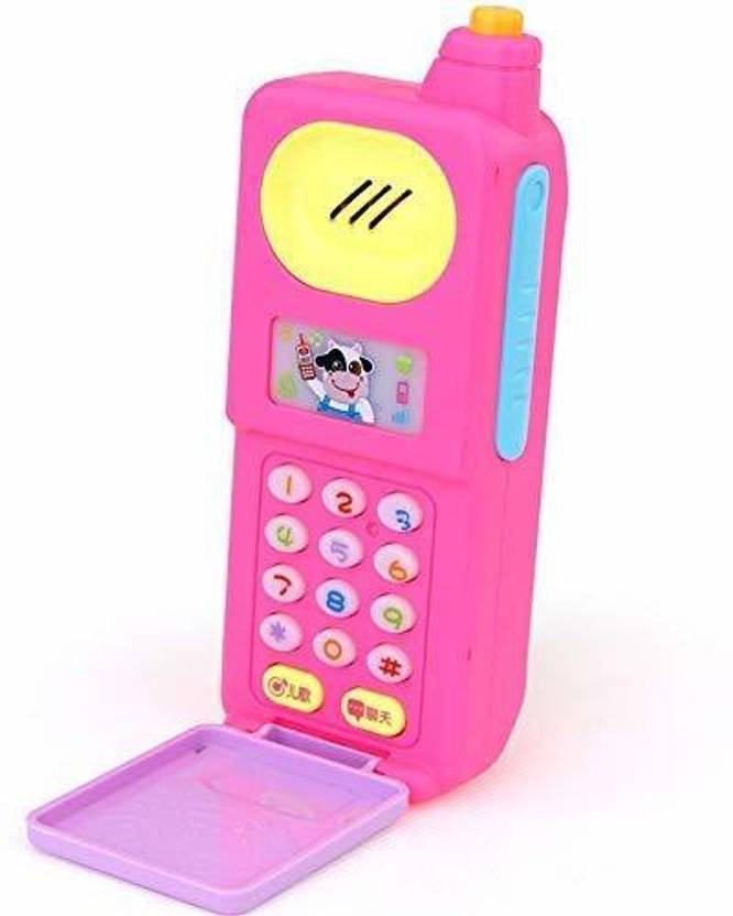 TEMSON 1 pcs Pretend Play Musical Flip Mobile Phone Toy with Colourful ...