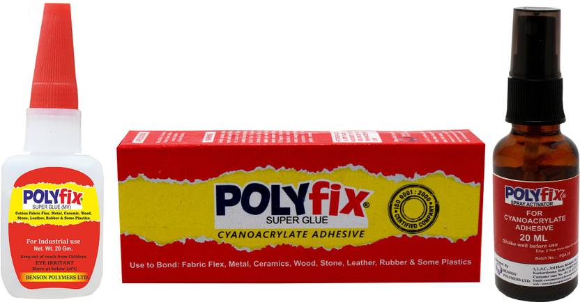 POLYFIX Instant Glue Gel with Spray Activator for General purpose ...
