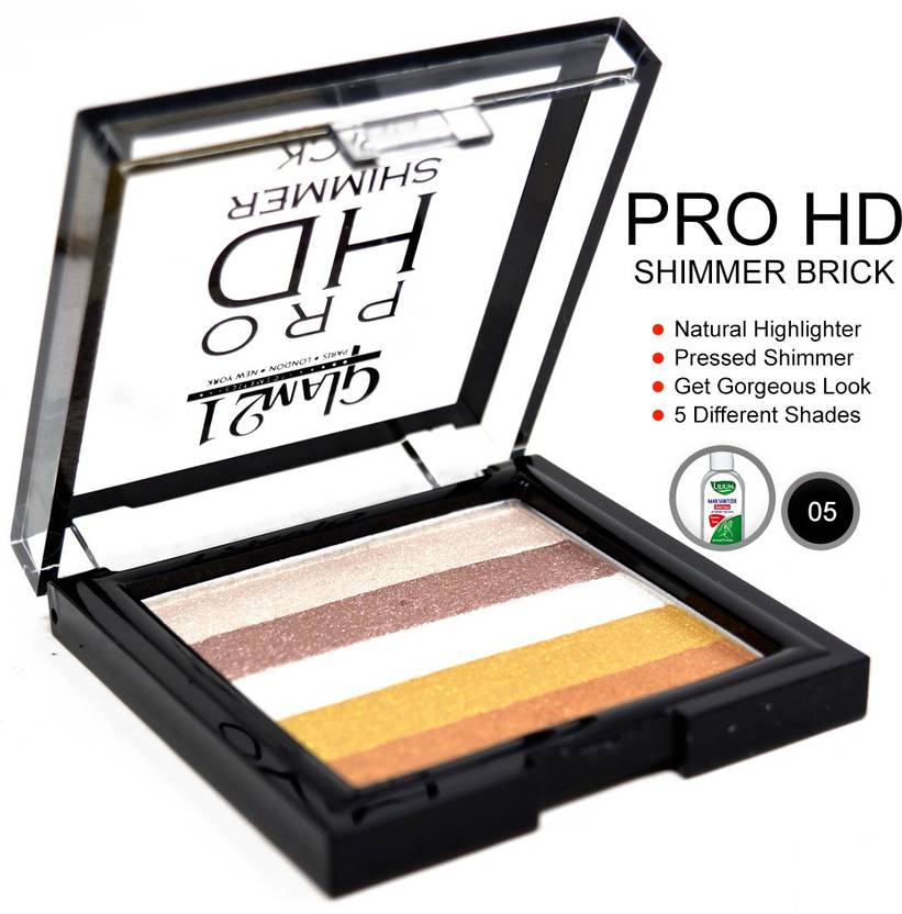Glam21 Pro HD Shimmer Brick Highlighter, (711-05), 7.5g Highlighter ...