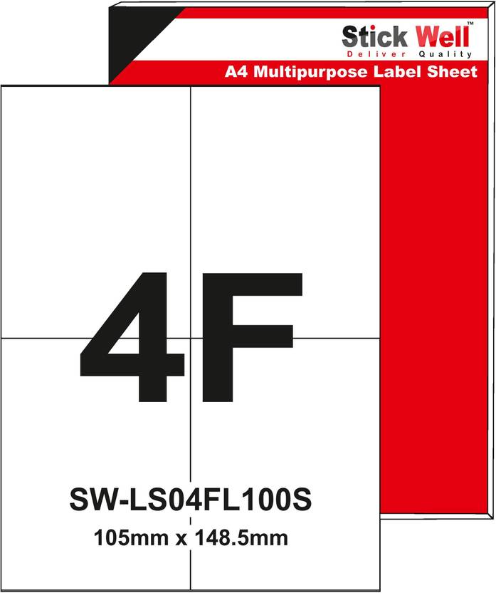 STICKWELL STICKWELL A4 LABEL SHEET 99mm X 146mm ONLINE LABEL Rectangle ...
