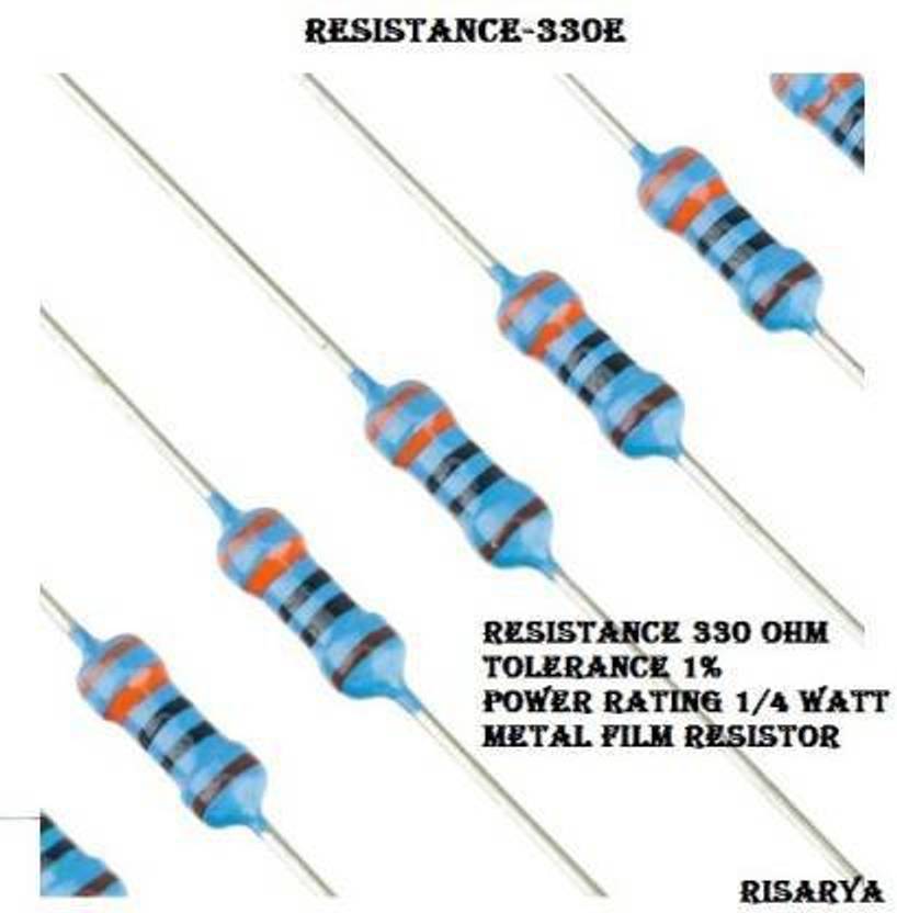 Stookin 330 OHM RESISTANCE,100PCS,MFR,1%,1/4 W Fixed Resistor (330 ohm ...