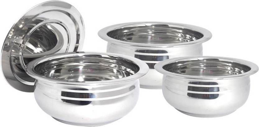 bartan hub Stainless Steel Induction Friendly Handi Set With Lid (1000 ...