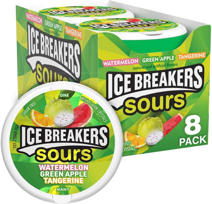 Icebreakers ICE BREAKERS Sours Sugar Free Candy Mints, (Watermelon ... Icebreakers ICE BREAKERS Sours Sugar Free Candy Mints, (Watermelon ...