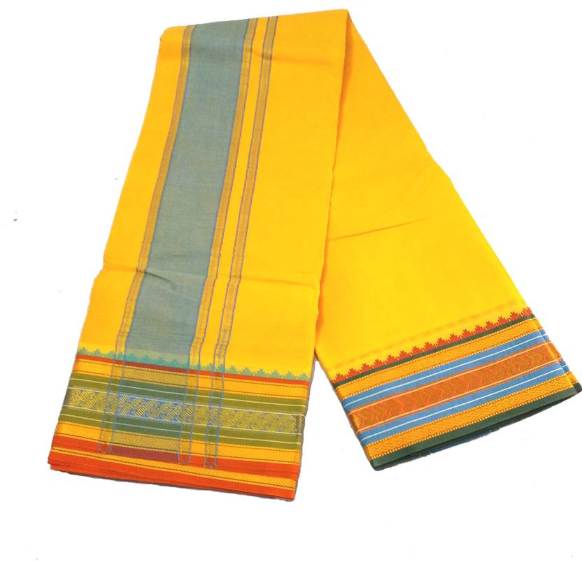 KRISHNA BHAKTI STORE MEN DHOTI CHADAR SET PITAMBAR COLOR Solid Men ...