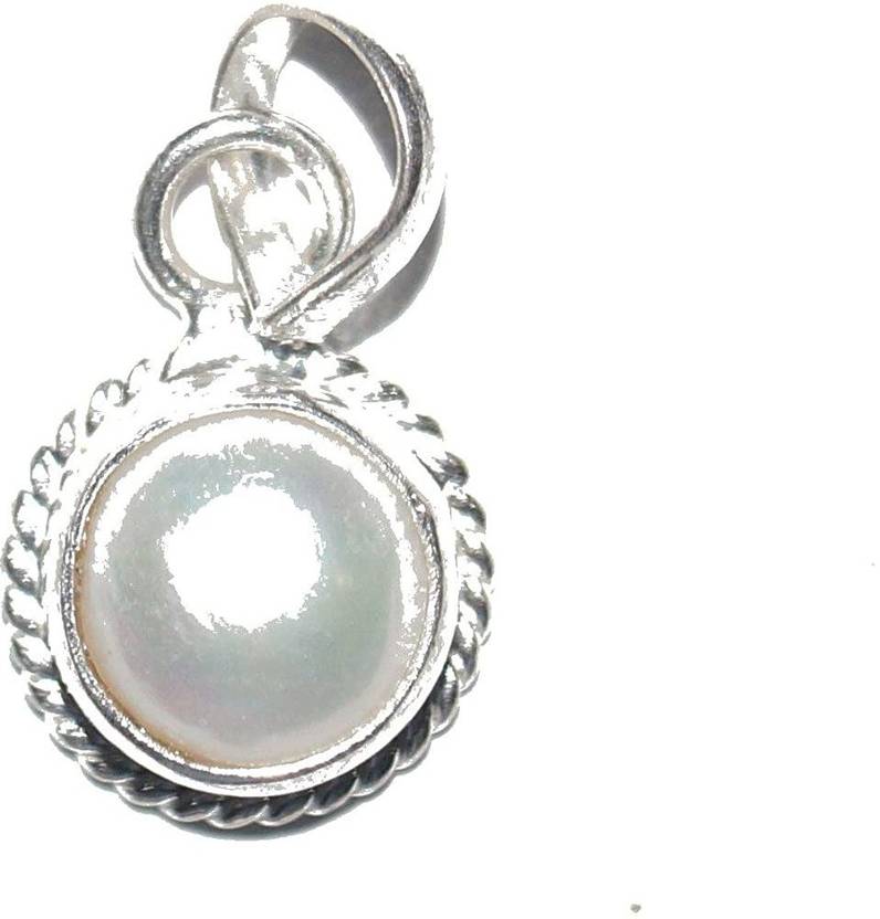 Urancia 5 Carat stone Pendant, Moti Locket in Silver Metal Pendant ...