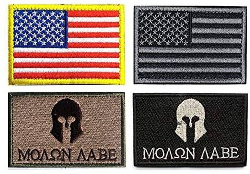 Antrix Military Tactical Patch 6 Pack American USA Flag Skull Molon ...