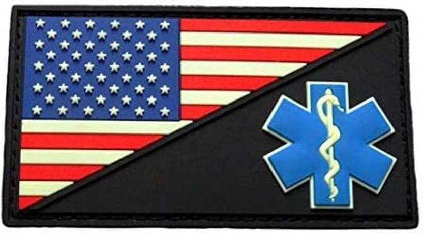 Miltacusa EMT USA Flag Medic EMS Paramedic PVC Rubber Hook Patch (PVM1 ...