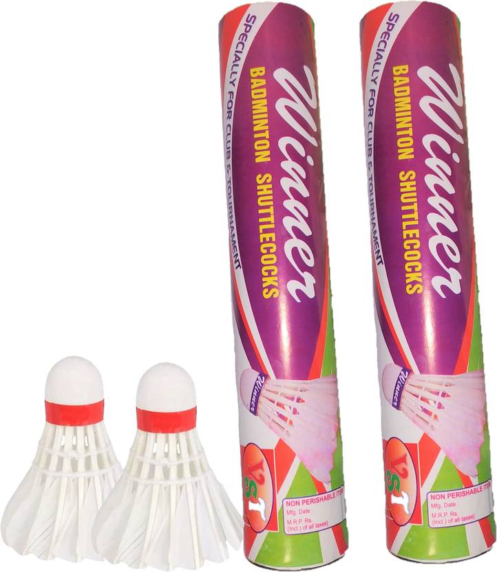 VST Winner Shuttlecock pack of 20 White Feather shuttlecock Feather ...