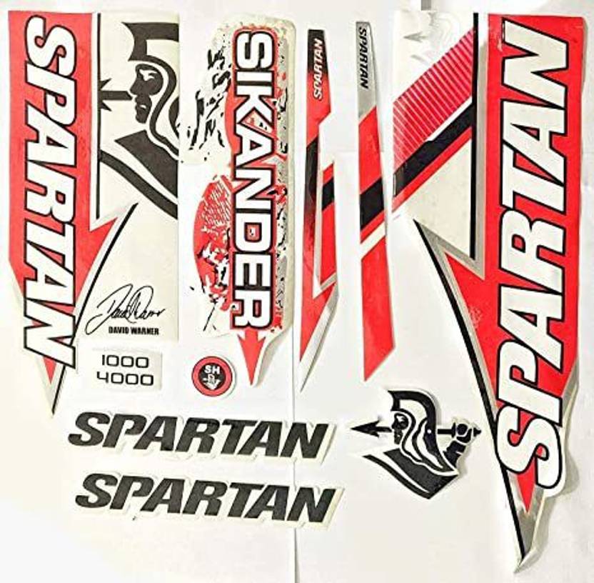 Spartan MSD SIkander Warner Edition Bat Sticker Bat Sticker Bat Sticker ...