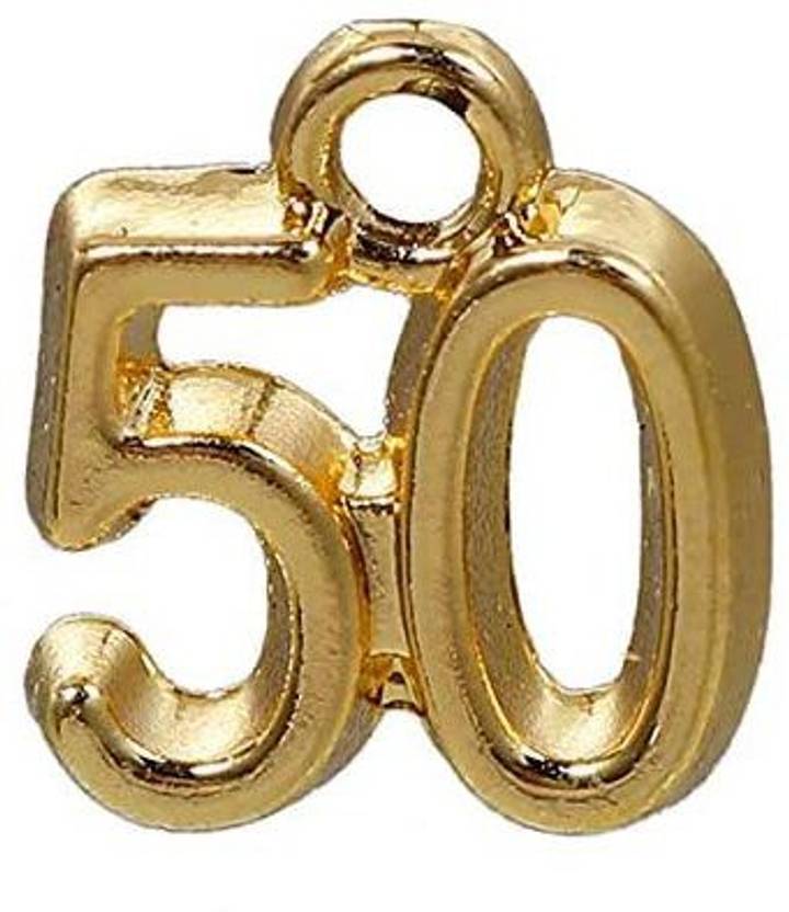 ShopUniverse 20pc Plated Alloy Number 50" Charms Pendants 12x10mm (4/8 ...