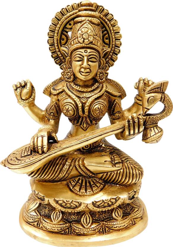 Vinayakmoorti Brass Saraswati Murti Idol For Home Pooja Temple Brass