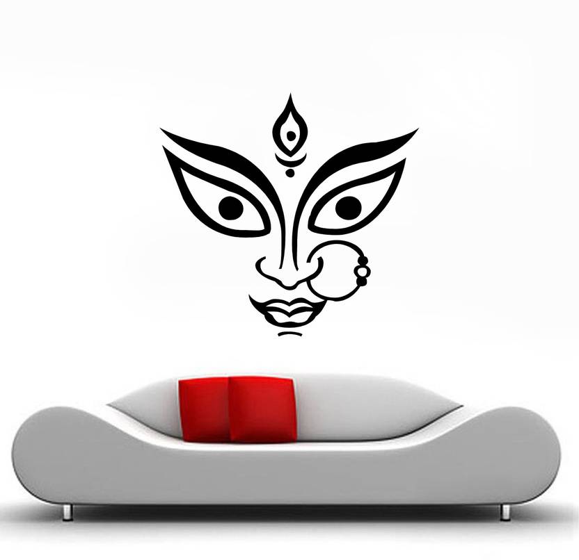 Decals Stock 58 cm Durga Maa Face Design Self Adhesive Sticker Price in ...