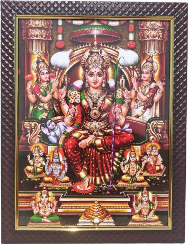 SAI BALAJI ACRALICS Sri Lalitha Tripura Sundari Devi Photo with wooden ...