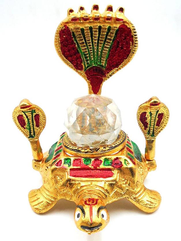 estore vastu Metal Tortoise with Crystal Ball and Three Protective naag ...
