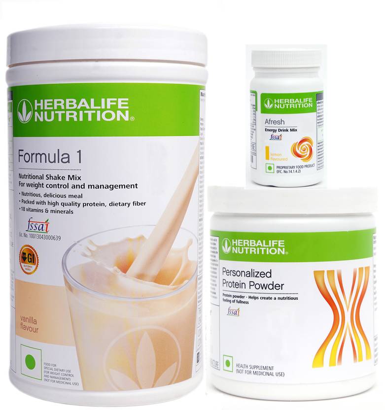 HERBALIFE Formula 1 Vanilla Protein 200 gm Afresh Lemon Mix Shake Combo ...