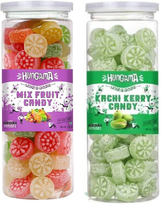 HARIBAS HUNGAMA Mix Fruit Candy and Kachi Kerry Candy Jar 440gm ( 220gm ...