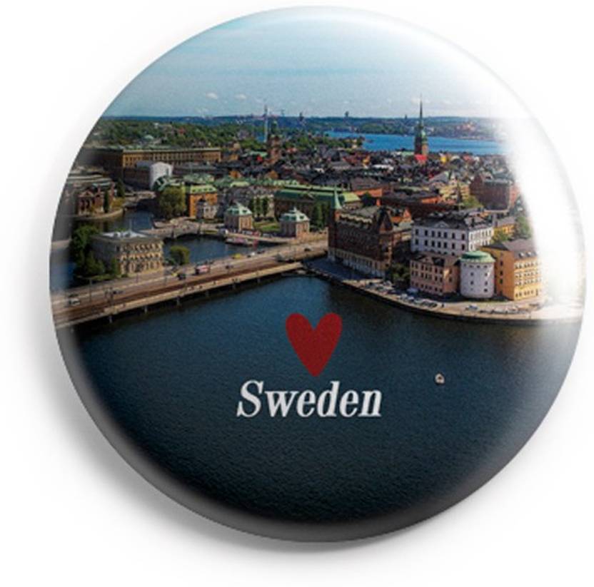 AVI 58mm Regular Size Fridge Magnet Blue Europe Sweden Travel Souvenir ...