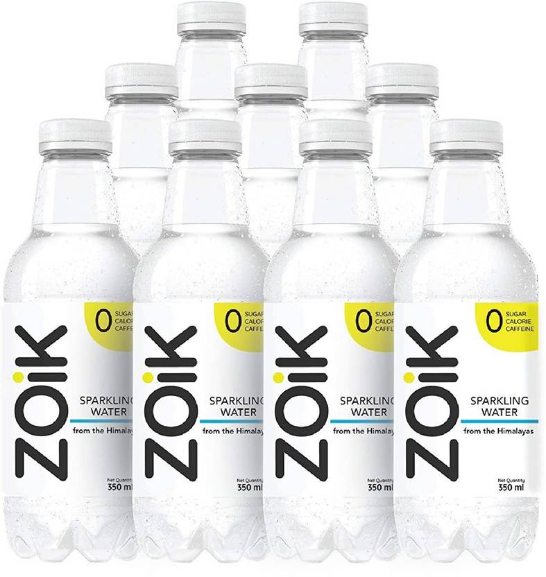 Zoik Sparkling Natural Mineral Water 350mL (Pack of 9) Plastic Bottle ...