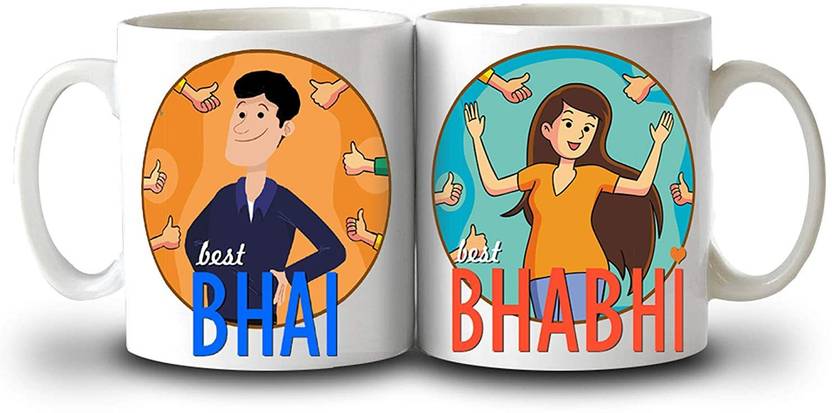 PRIDE STORE Bhai Bhabhi Couple High Quality Ceramic Coffee Milk Tea ...