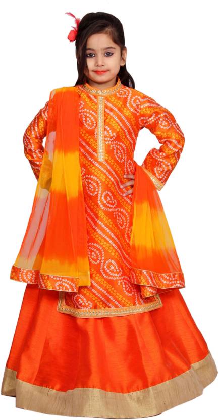 KANCHLI Girls Lehenga Choli Ethnic Wear Printed Lehenga, Choli and ...