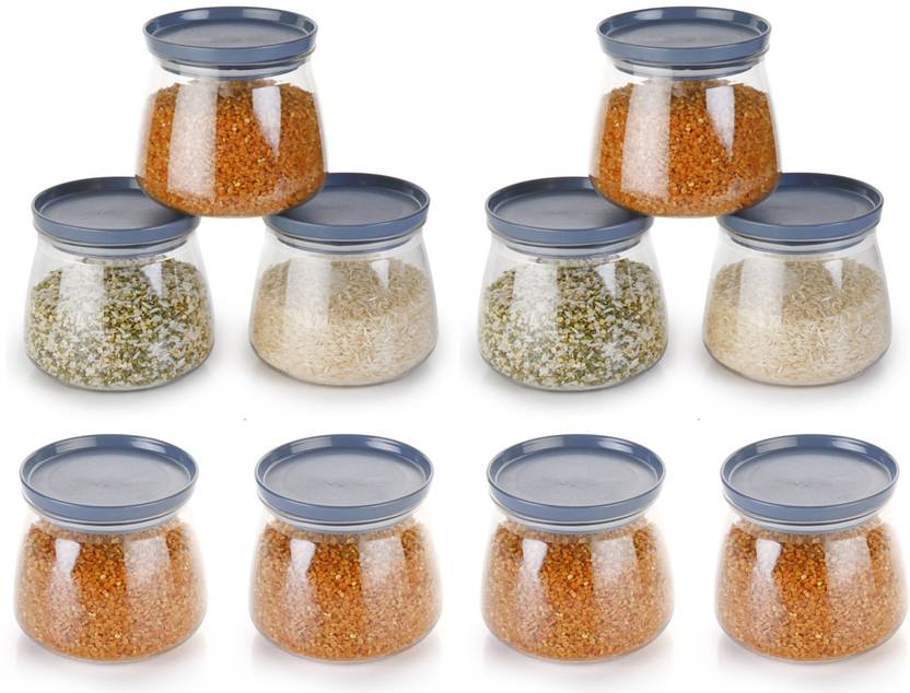 OUI MAMA Matka Containers for Kitchen Storage - 800 ml Plastic Grocery ...