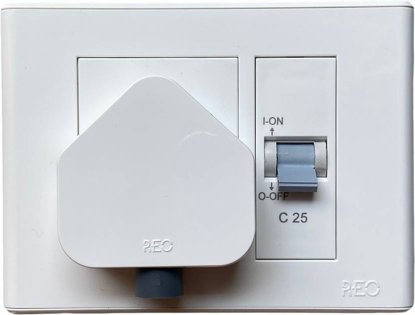 REO Modular Ac MCB Box Protected Socket PVC Plastic Base 3-Model ...