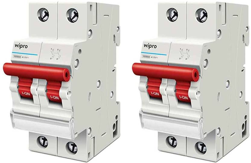 Wipro Double Pole 40A Isolator ( PACK OF 2 )with Trip Free Mechanism ...
