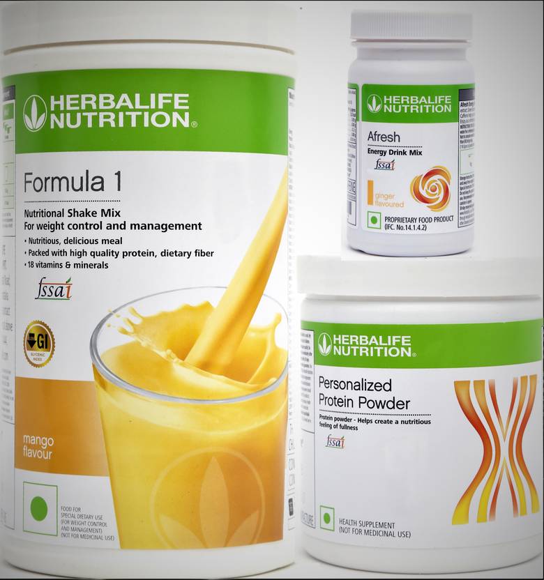 HERBALIFE Formula 1 Mango Protein 200 gm Afresh Ginger Mix Shake Combo ...
