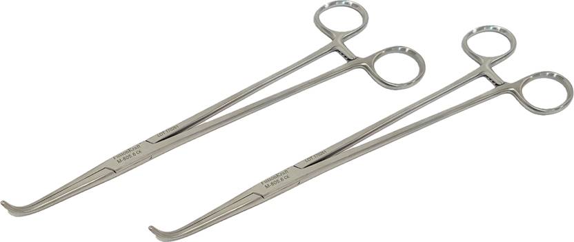 FusionKraft Debakey Gemini Mixter Artery Forceps, Curved Serrated Jaws (Pack of 2) Hemostats ...