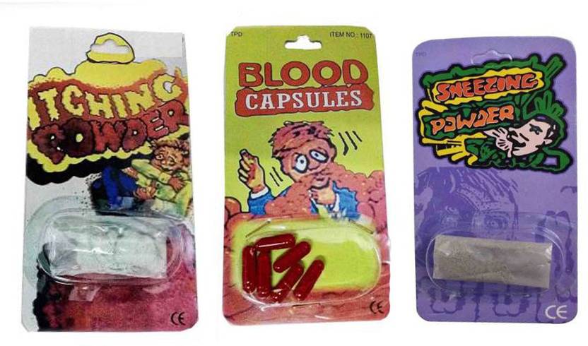 PTCMART GAG TOY BLOOD CAPSUEL 6PCS, ICHING POWDER, SNEEZING POWDER Just ...