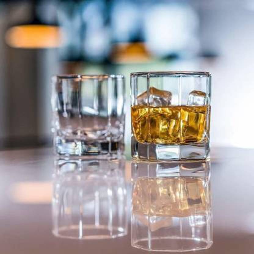 VIRAKTI (Pack of 6) Octagon Rocks Glasses with Heavy Base and Lead-Free ...