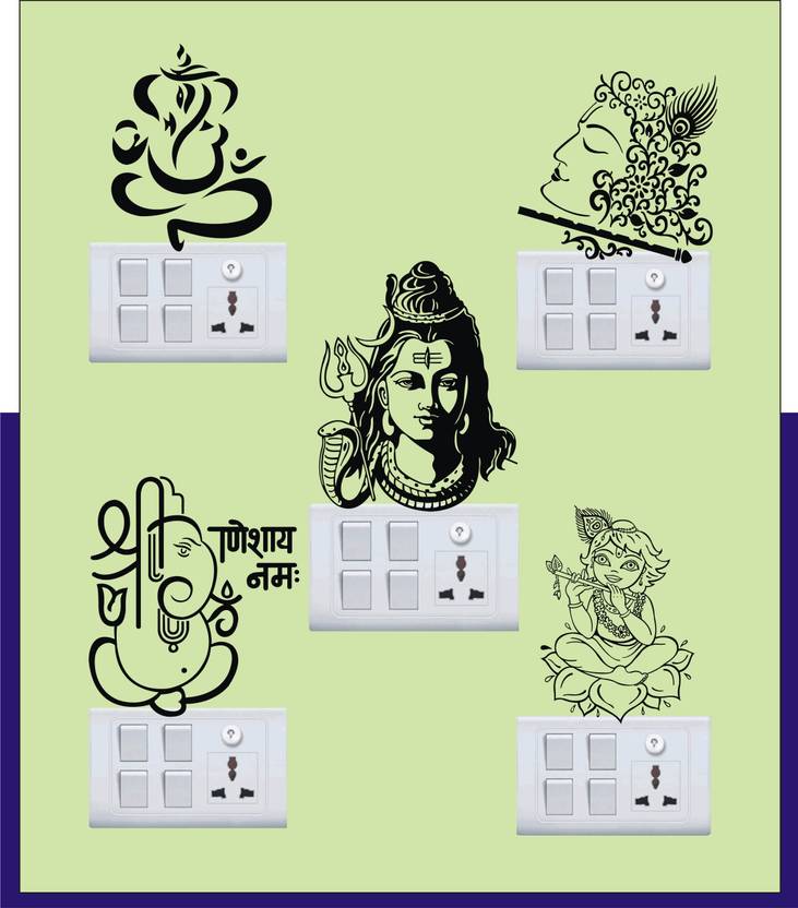 Crown Decals 15 cm Religion Gods Ganesh ji Krishna ji Or bhole nath ...