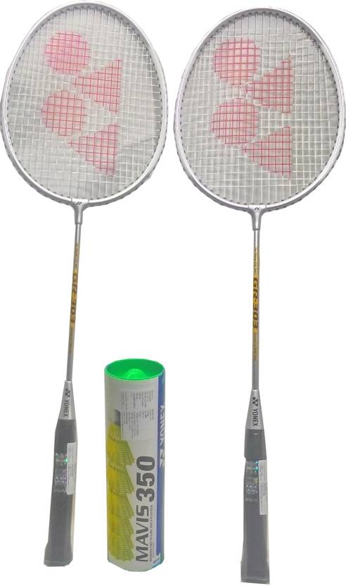 YONEX Mavis 350 ( Pack of 6) yellow Nylon Shuttle cock and GR 303 (pack ...