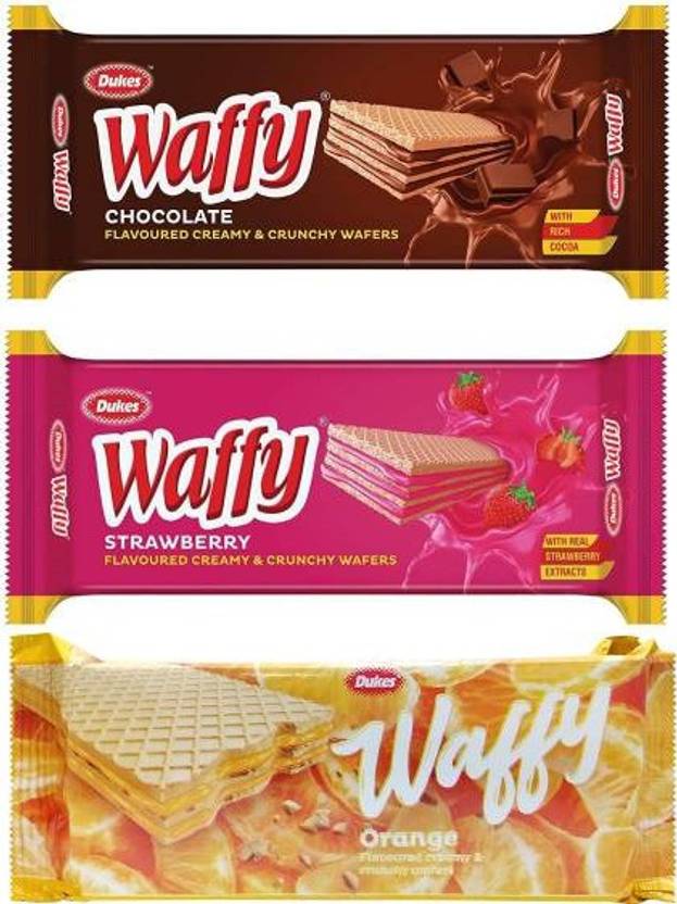 Dukes Waffy Chocolate Flavored Creamy & Crunchy Wafers 75 GM & Waffy ...