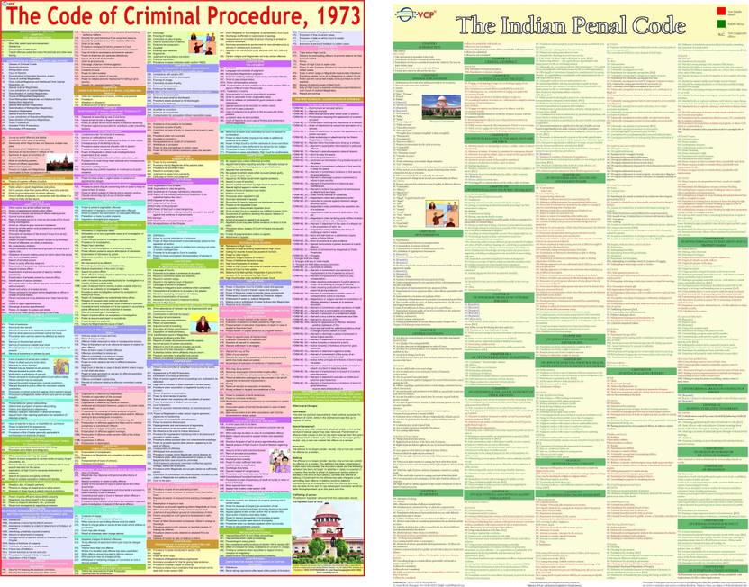 Indian Penal Code And Code Of Criminal Procedure Chart Combo Ipc And Crpc Chart Laminated