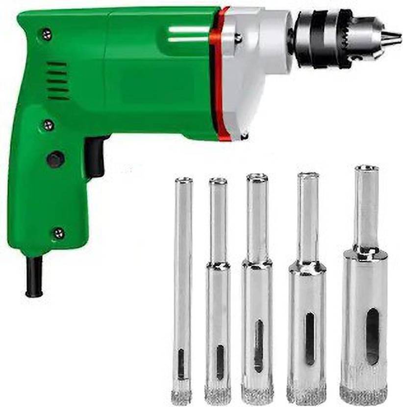 RDX POWERFUL DRILL MACHINE 10MM WITH 5pcs Diamond Coated Core Hole Saw ...
