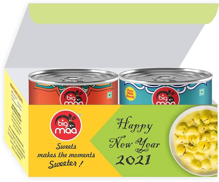 Big Maa Gulab Jamun & Rasmalai Combo Sweets Gift Pack - 400 Grams Combo ...
